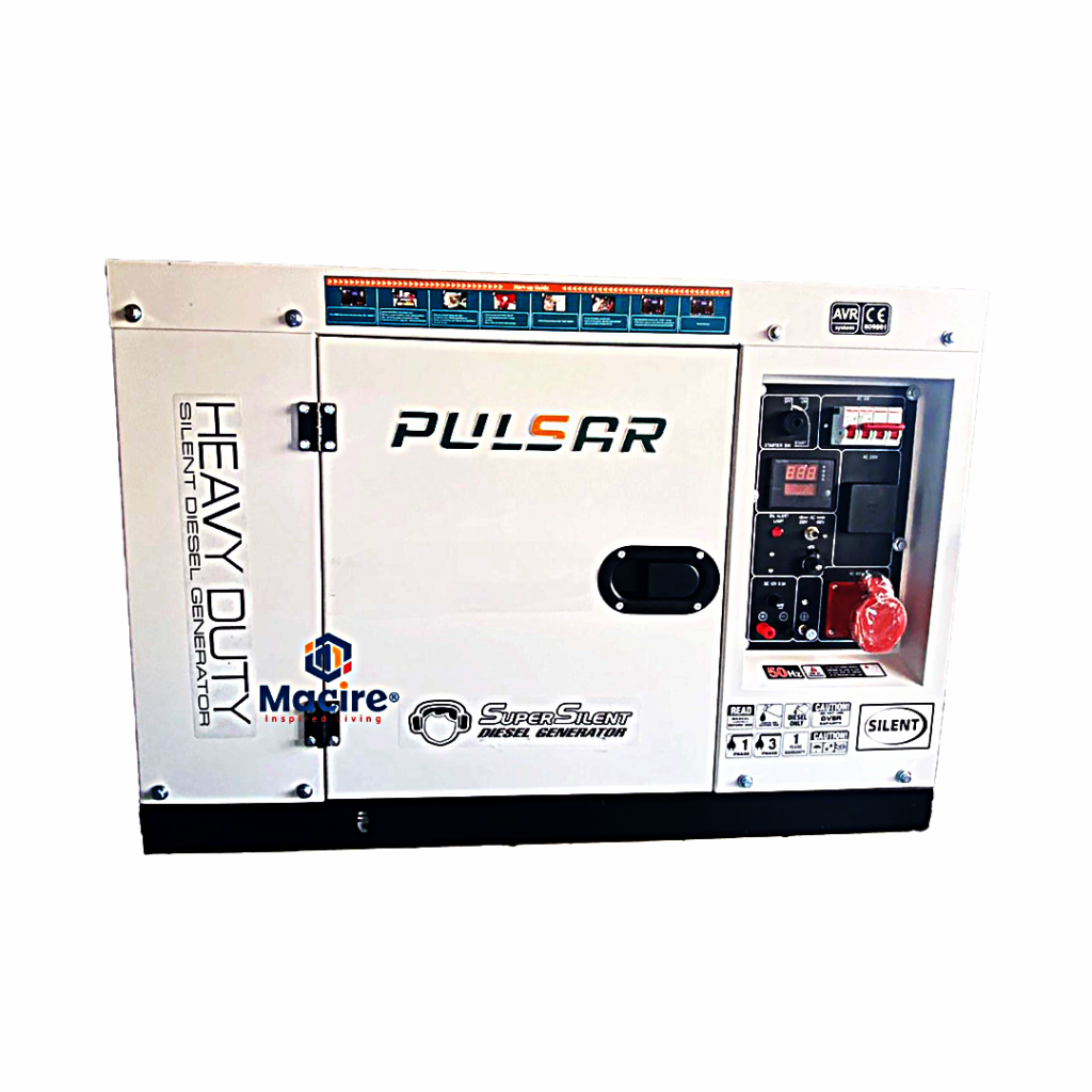 12.5Kva Pulsar UK Silent Three 3 Phase Diesel Generator - Heavy Duty ...